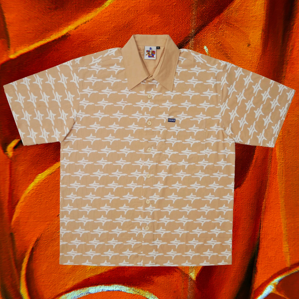 S Logo Button Up - Tan – StudioSolace